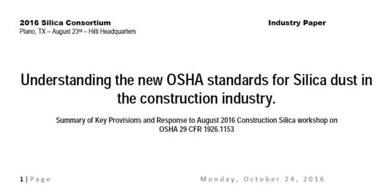 OSHA Silica Dust Standards - Hilti USA
